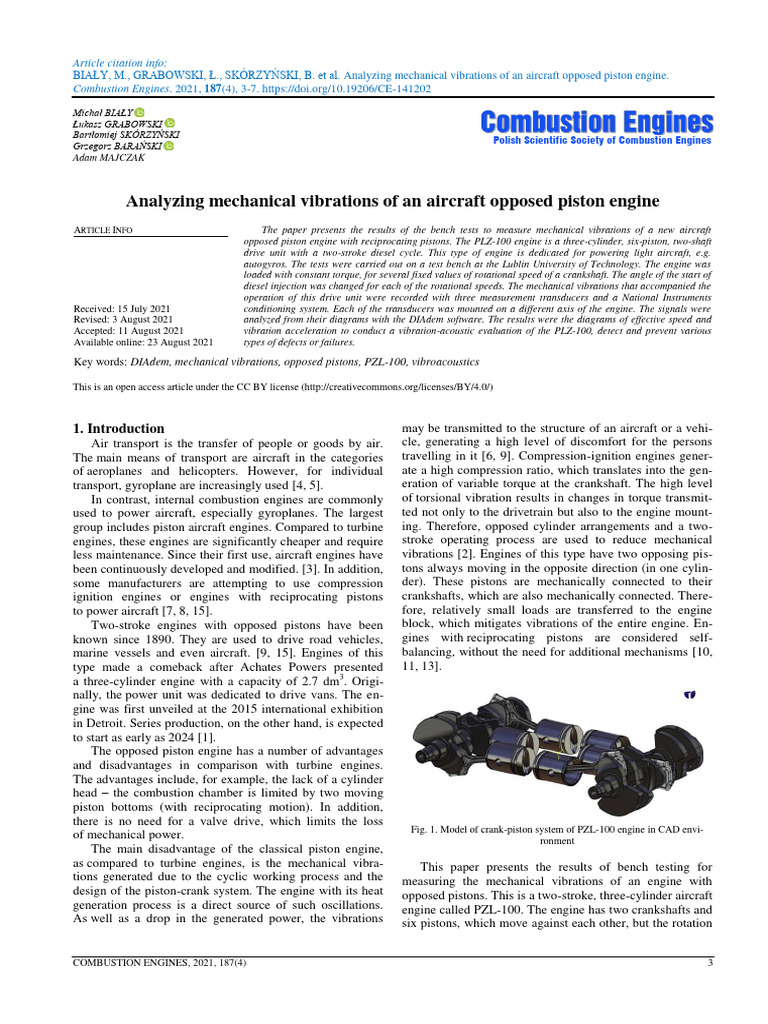 Analyzing Mechanical Vibrations of | PDF | Engines | Piston