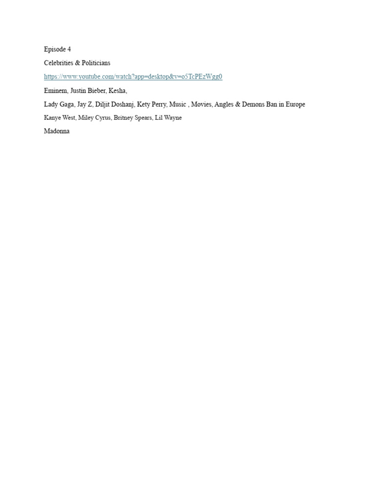 Celebrities & Politicians Episode 4 | PDF