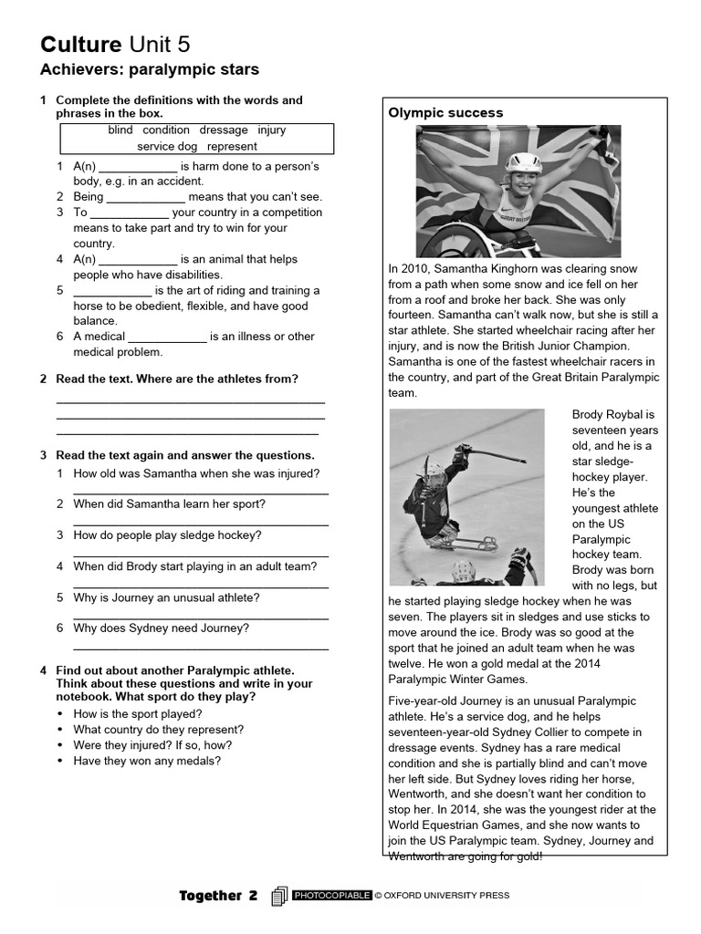 Reading Paralympic Stars | PDF | Paralympic Games | Sport Of Athletics