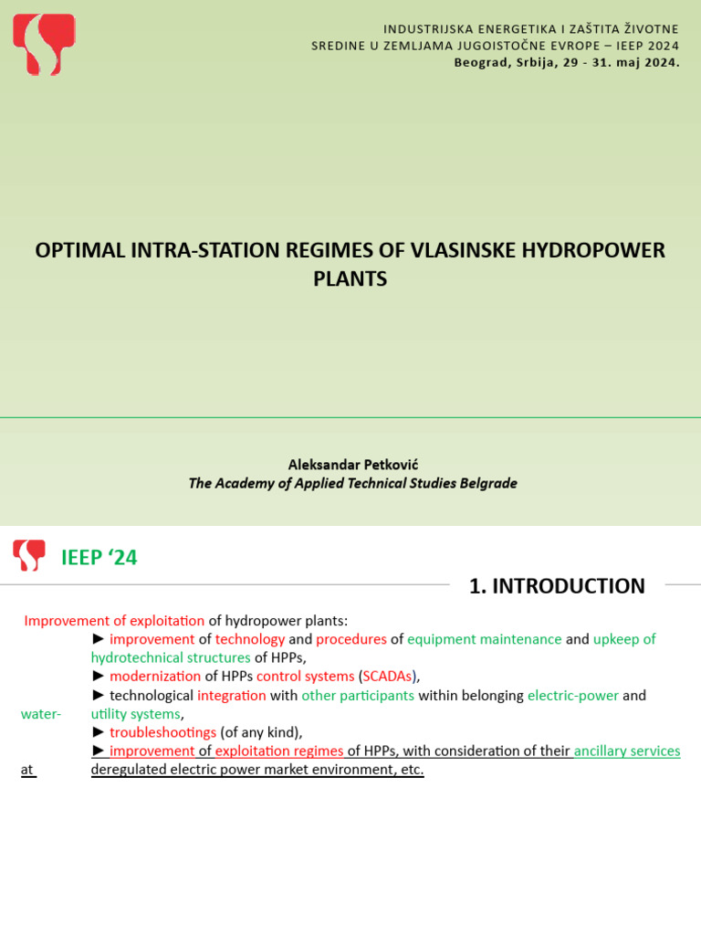 Optimal Load Dispatch in Hydropower Plants | PDF | Sustainable Energy ...