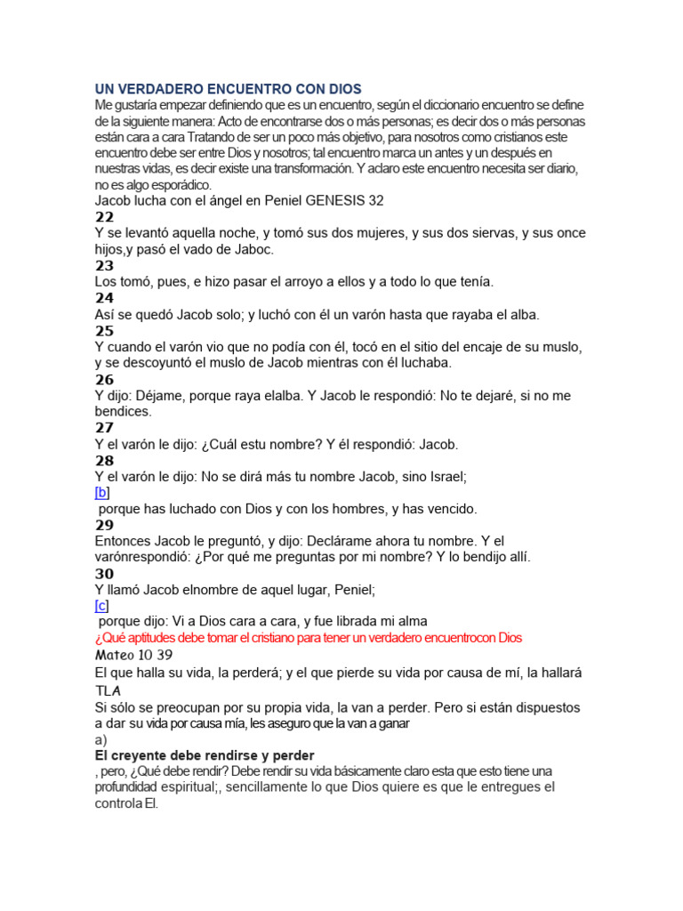 Tema Un Verdadero Encuentro Con Dios | PDF | Jacob
