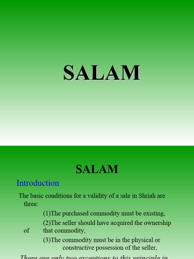 Bai Salam | PDF | Prices | Islamic Banking And Finance