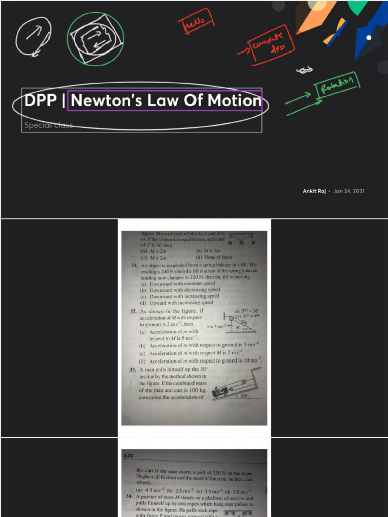 DPP Newtons Law of Motion With Anno | PDF