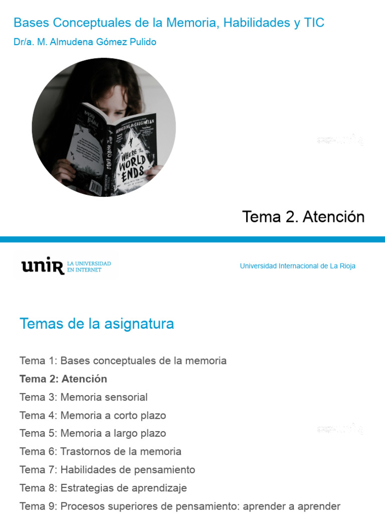 Tema 2 parte 2 (1) | PDF | Atención | Aprendizaje