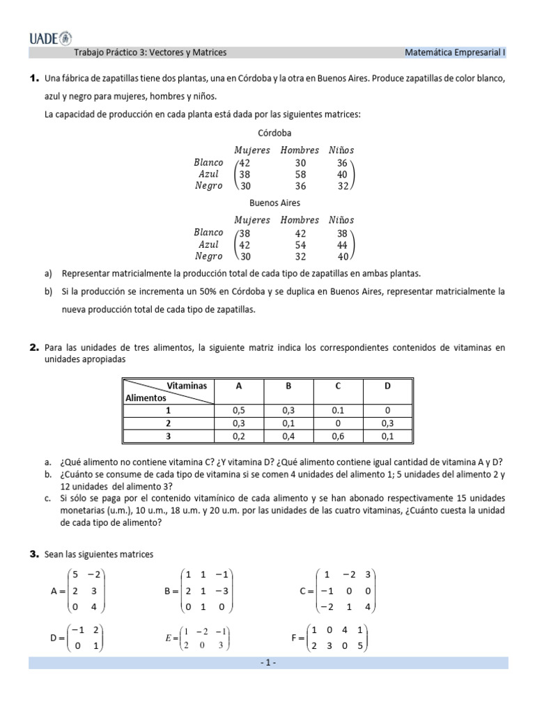 TP 3 MEI 2023 | PDF | Matriz (Matemáticas) | Determinante
