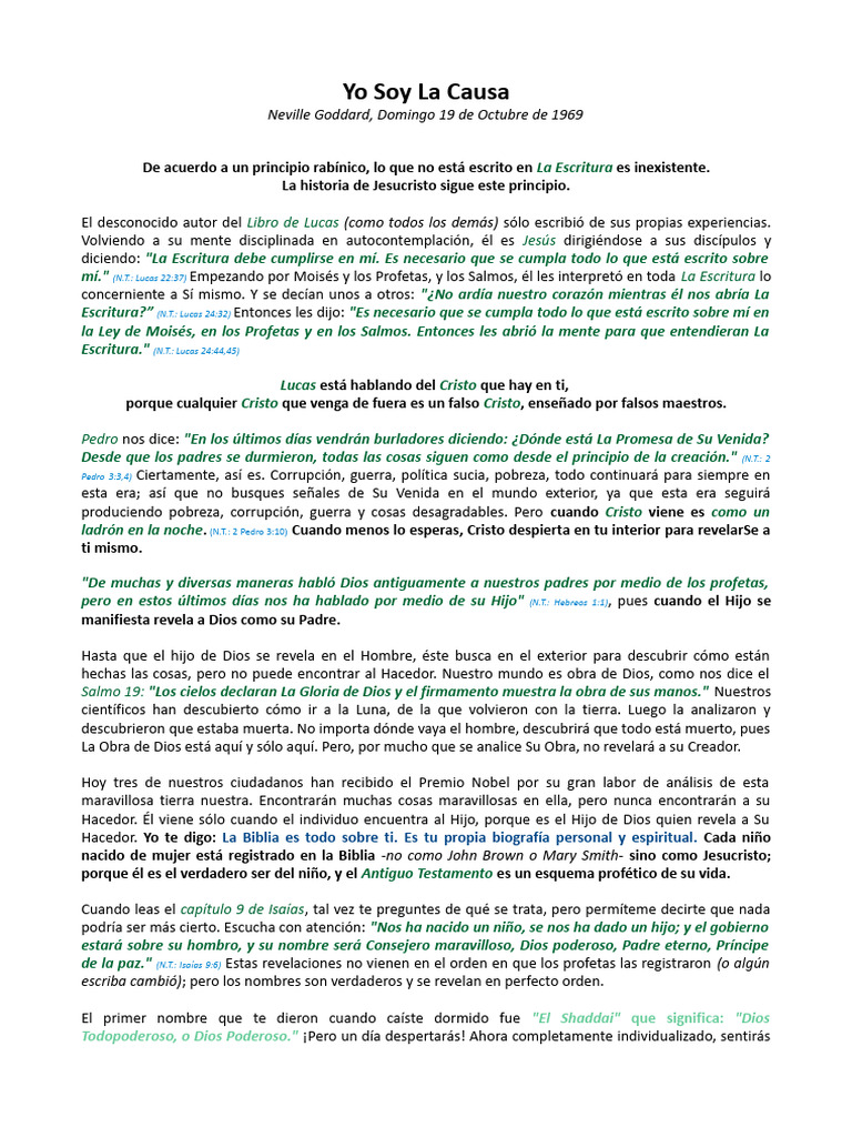 1969 - Yo soy la causa | PDF | Cristo (título) | Dios