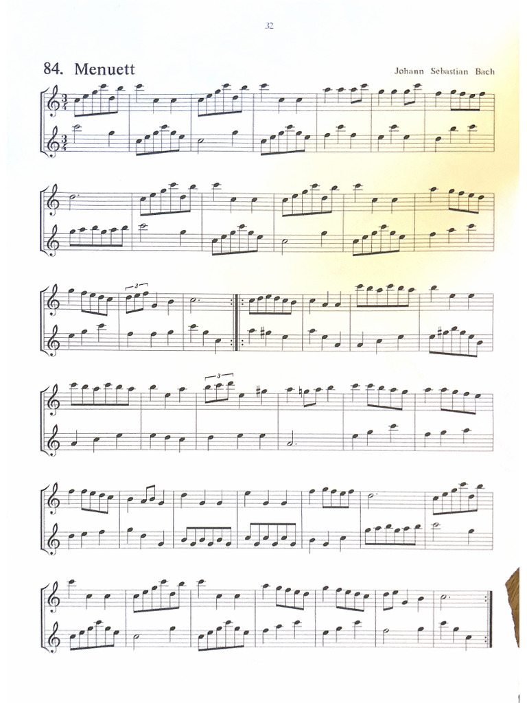 Menuett Bach | PDF