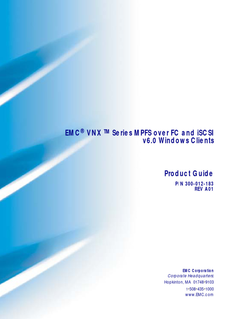 VNX Series MPFS Over FC and ISCSI v6.0 Windows Clients 300-012-183 | PDF | Microsoft Windows ...