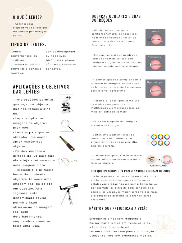 O Que É Lente - 20240524 - 153049 - 0000 | PDF | Miopia | Olho