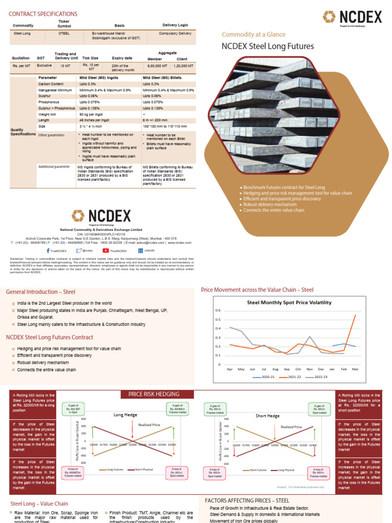 Steel One pager_English copy_1693995724 | Download Free PDF | Futures Contract | Hedge (Finance)
