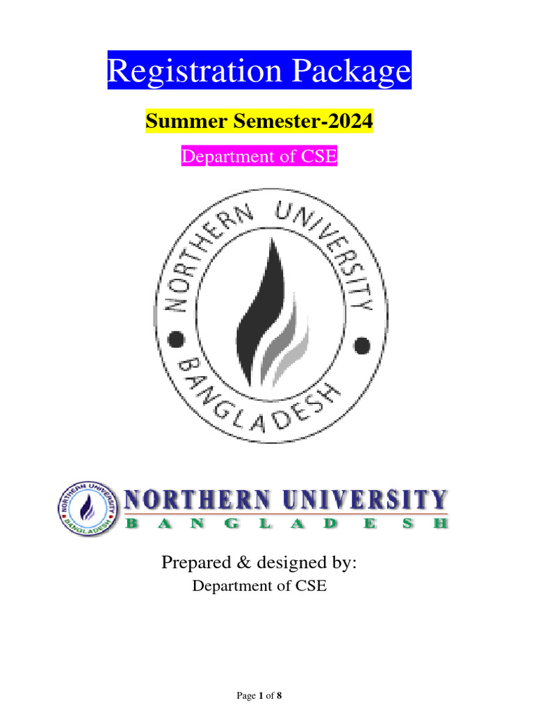 CSE Registration Package Summer 2024-1 | PDF | Mathematics ...