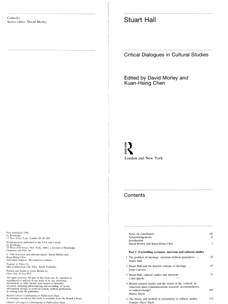 Stuart Hall Cultural Studies and Its Theoretical Legacies PDF Free | PDF