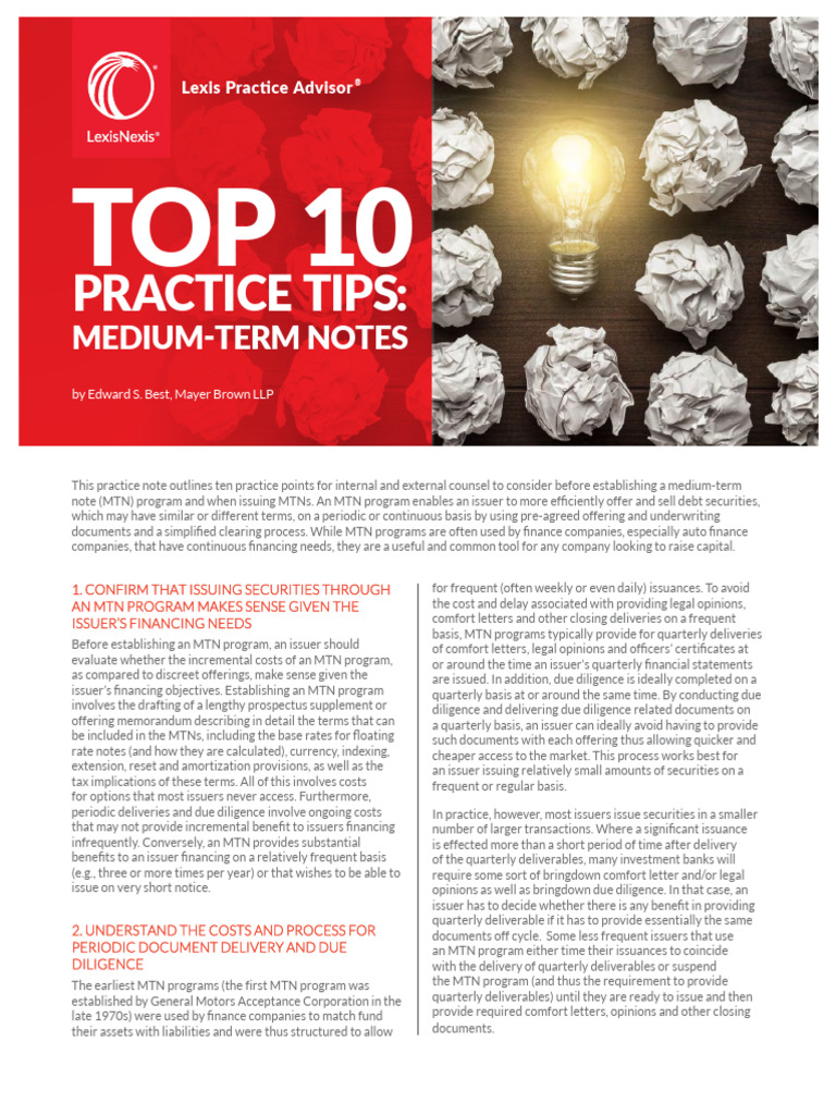 Lexis Top 10 Practice Tips For MTNs | PDF | Securities (Finance ...