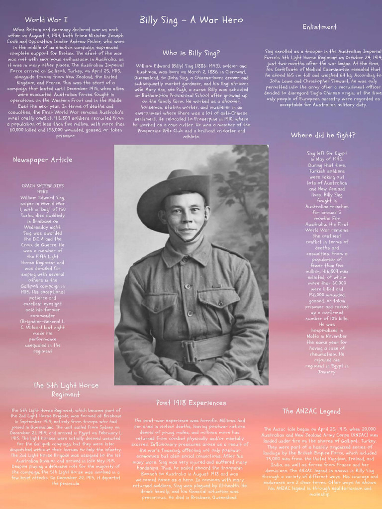 Billy Sing - A WWII Marksman | PDF