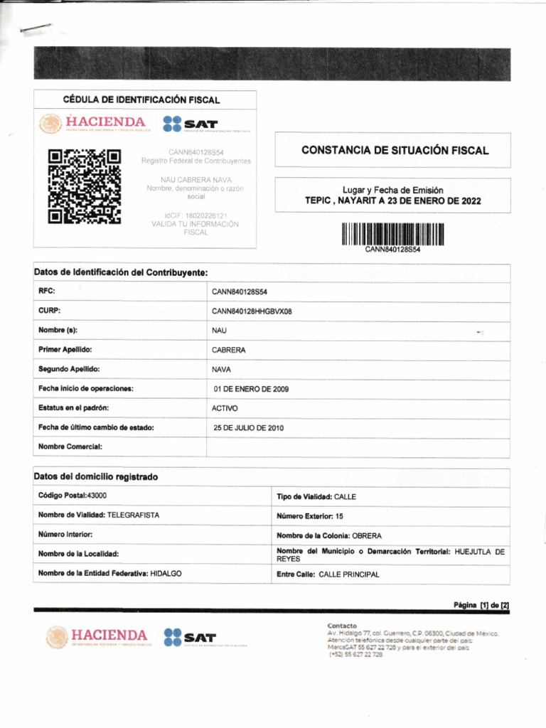 Constancia de Situación Fiscal | PDF