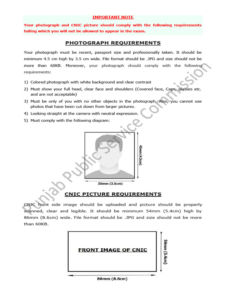 Photograph Guidelines | PDF
