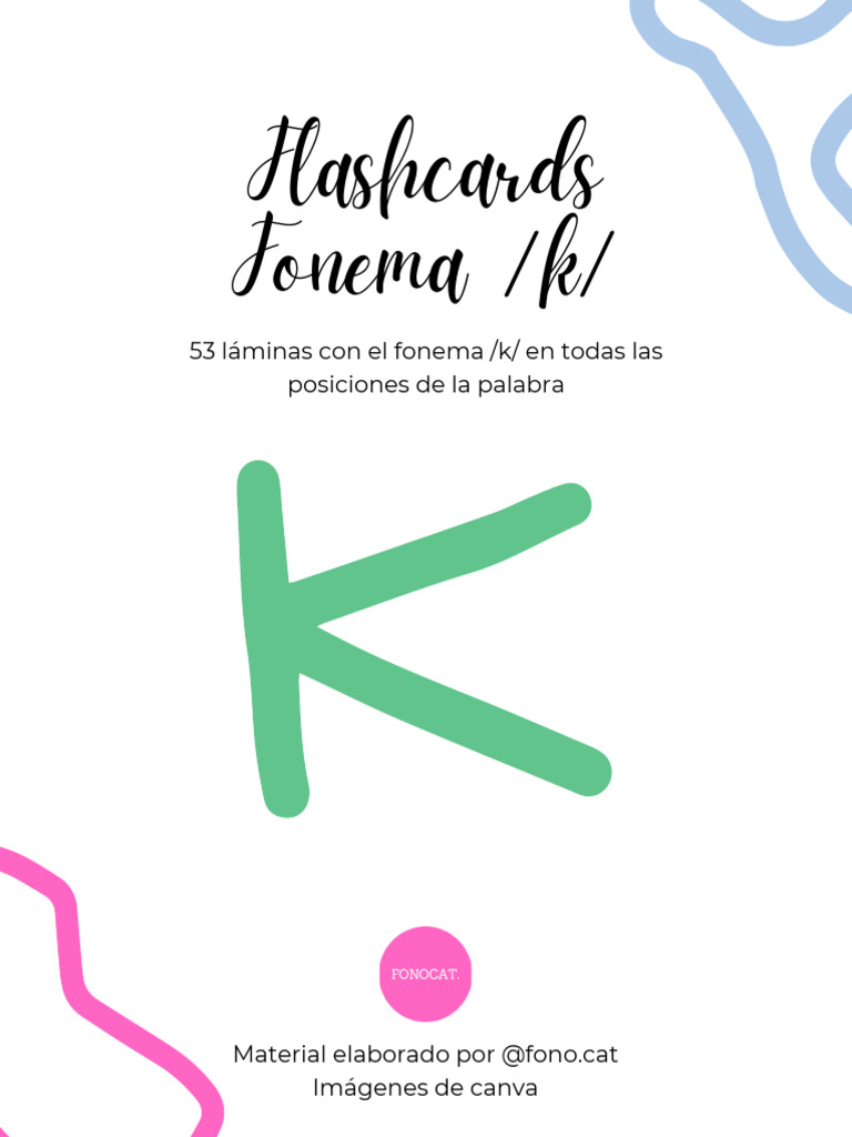 Flashcards del fonema /k/ | PDF