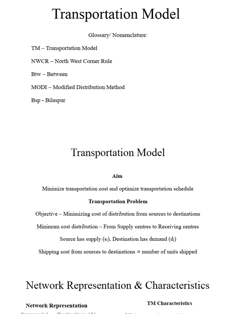 Transportation Model - PPT01 | PDF | Mathematical Optimization ...