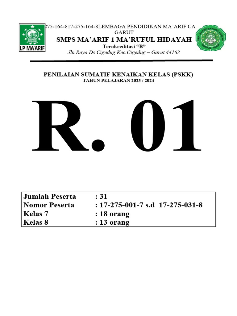 label Nomor Ruangan kelas | PDF