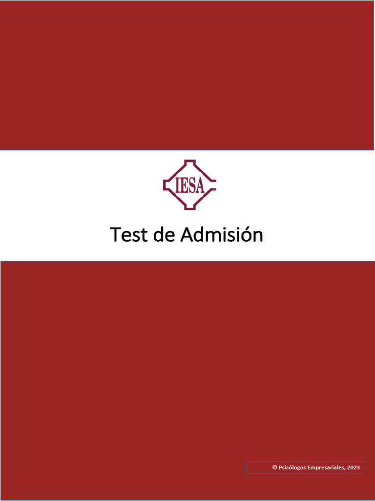 Guía para el Examen de Admisión IESA | PDF | Información