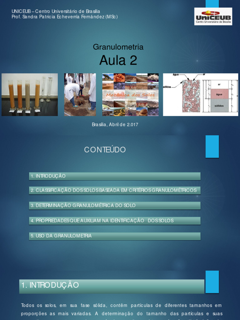 Aula 7 - Granulometria | PDF | Solo | Argila