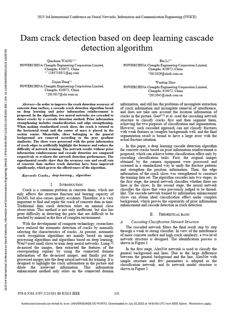 Dam Crack Detection Based On Deep Learning Cascade Detection Algorithm