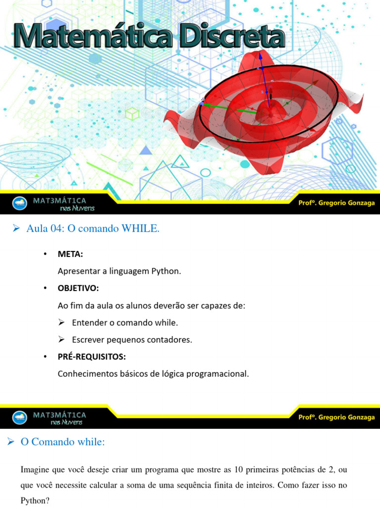 Aula 04 - o Comando WHILE | PDF | Python (linguagem de programação ...
