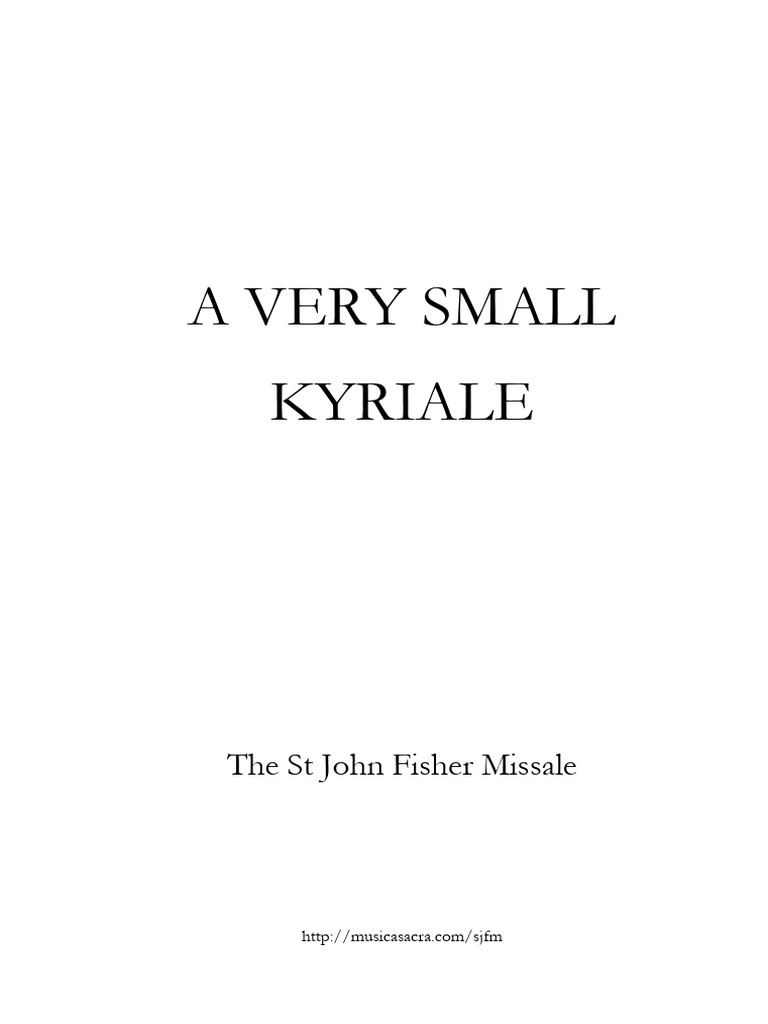 Kyriale Very Small | PDF | Worship | Eucharist