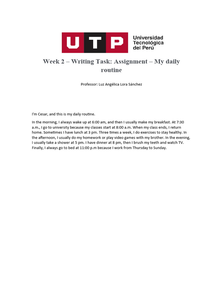 Week 2 - Writing Task | PDF