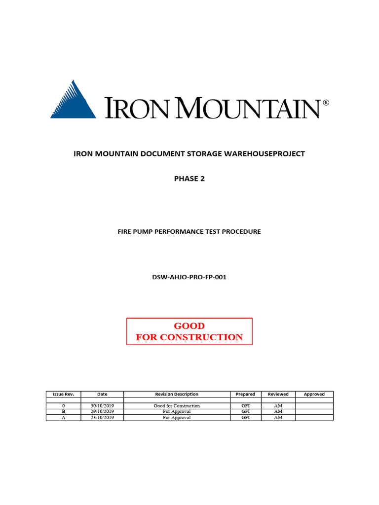 Dsw-Ahjo-Pro-Fp-001 (0) Fire Pump Performance Test Procedure | PDF ...