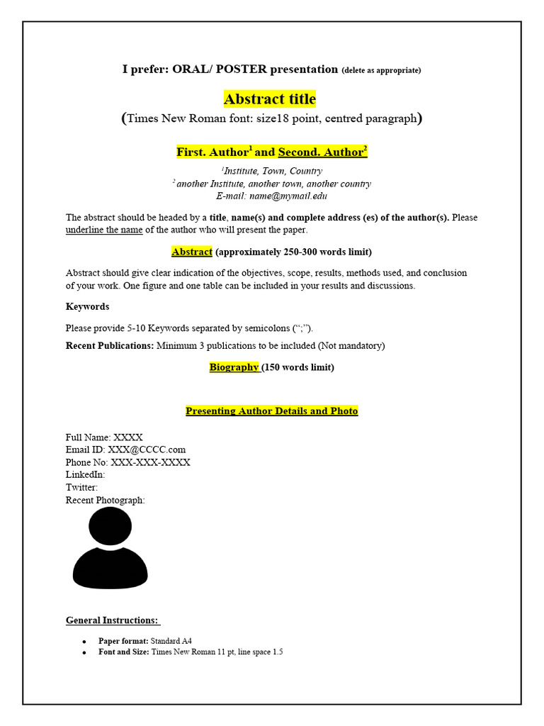 Scholars Conferences-Sample-Abstract Template-Guidelines | PDF