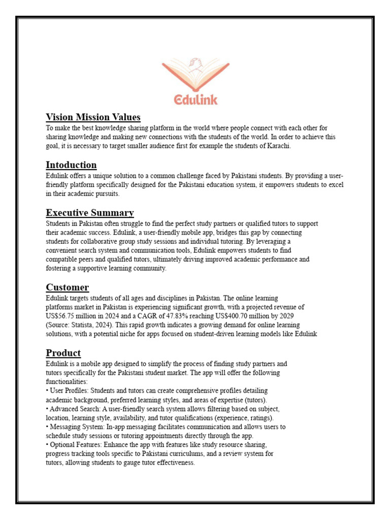 Startup Doc | PDF | Mobile App | Educational Technology