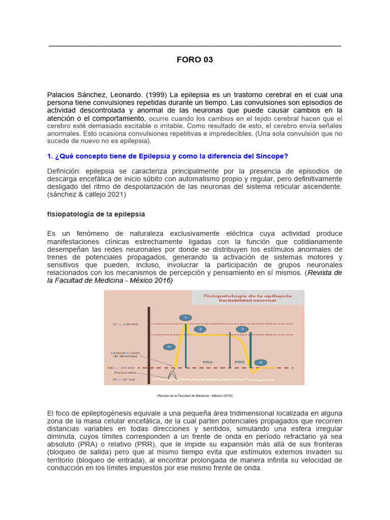 Grupo 5 FORO 3 | PDF | Epilepsia | Enfermedades y trastornos