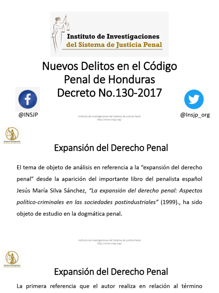 Nuevos Delitos en El Código Penal de Honduras Decreto No.130.2017 | Descargar gratis PDF ...