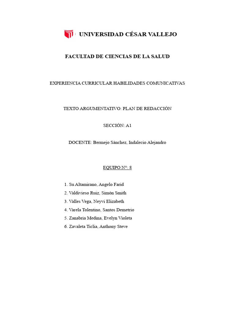 Plan de Redaccion Final | PDF