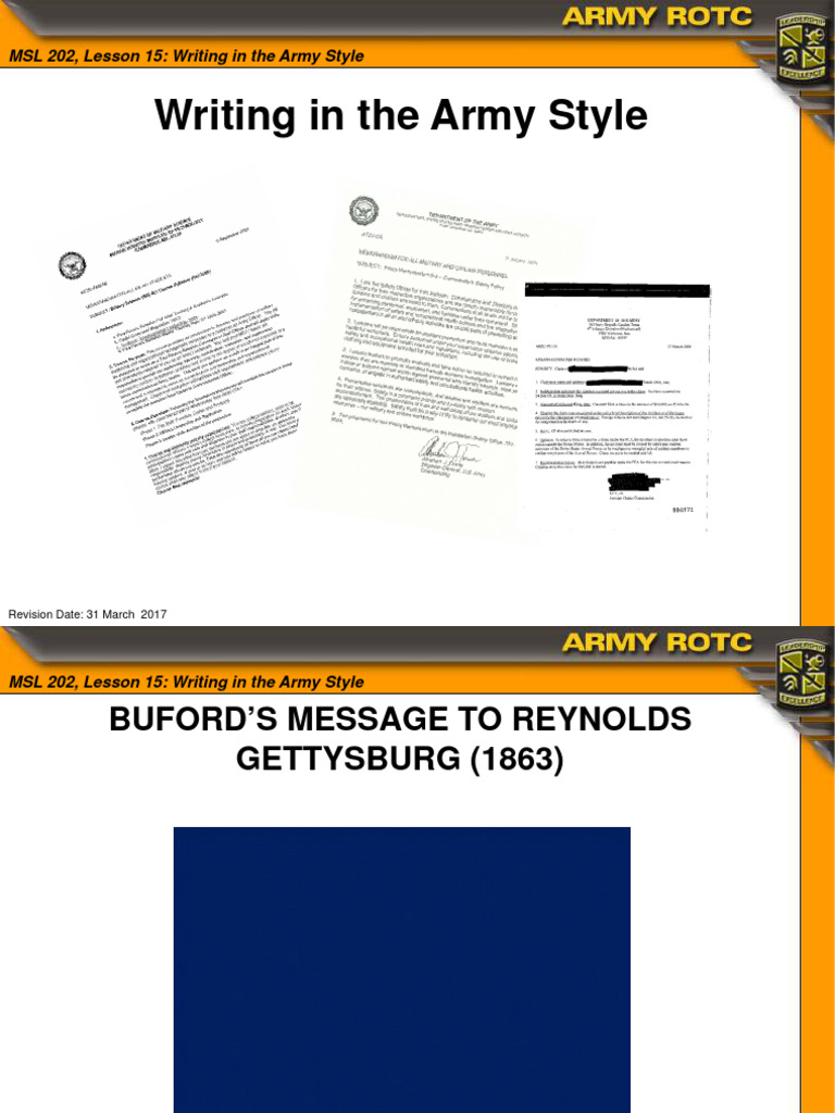 Army Writing Style and Process Guide | PDF | Memorandum | Written ...