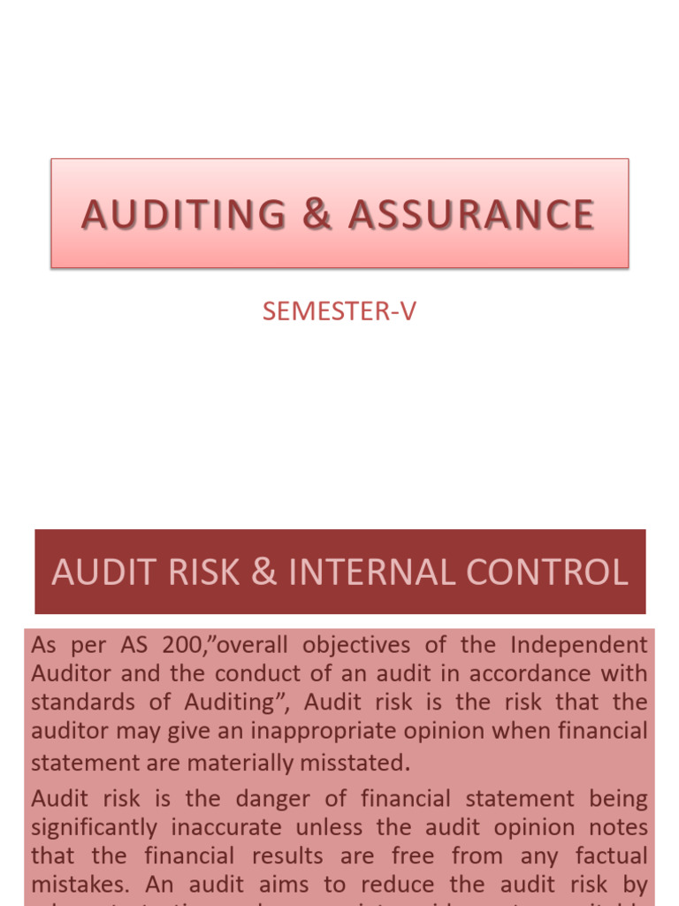 Audit Risk & Internal Control System | PDF | Audit | Internal Control