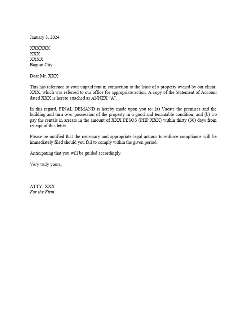 DEMAND Letter - Draft | PDF | Natural Resources Law | Property