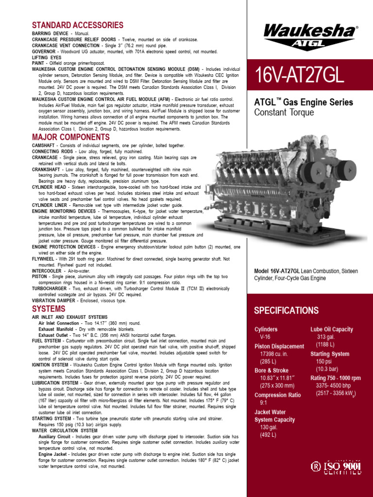 16V-ATGL27GL TORQUE Engine | PDF | Piston | Internal Combustion Engine