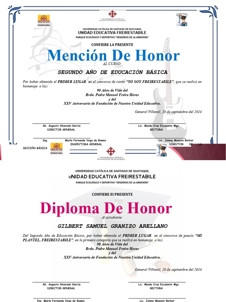 DIPLOMA AL MERITO XXV Freirestabile 2014 | PDF