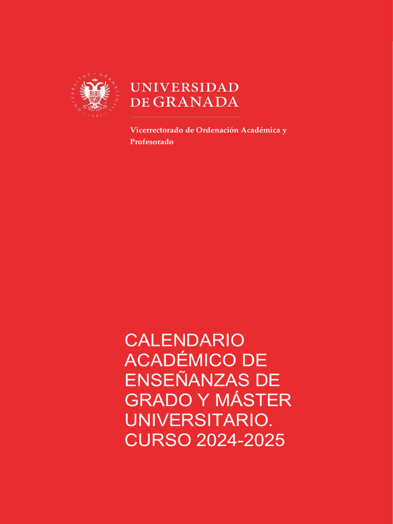 Calendario Academico Grado Master 2024-2025 | PDF | Evaluación | Maestros