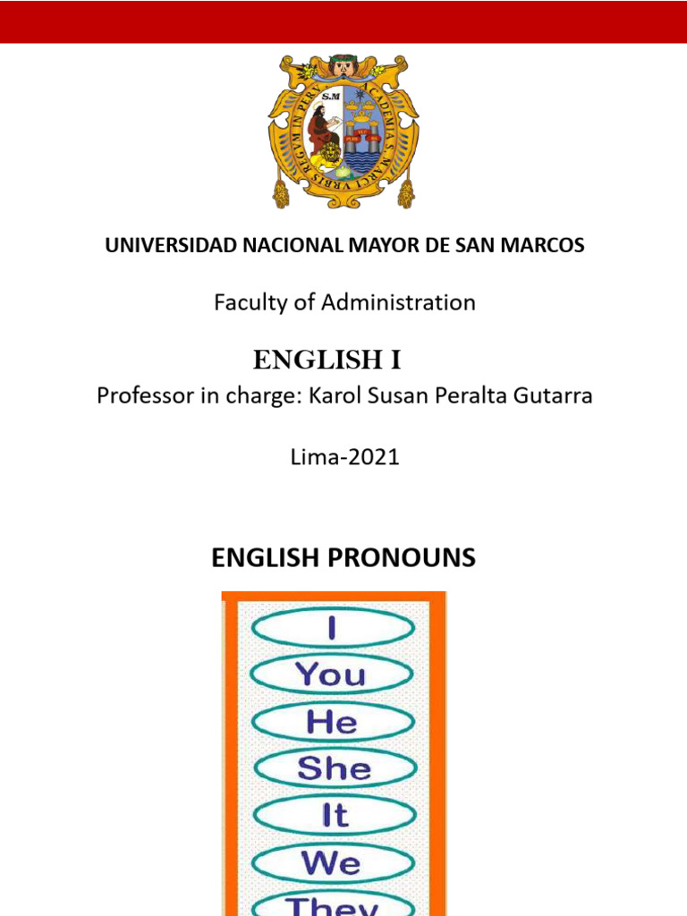ENGLISH I First Class | PDF