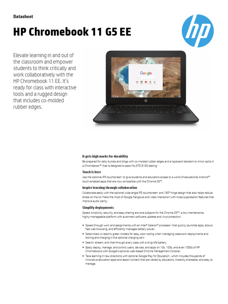 HP Chromebook 11 G5 EE User Manual | PDF | Chromebook | Laptop