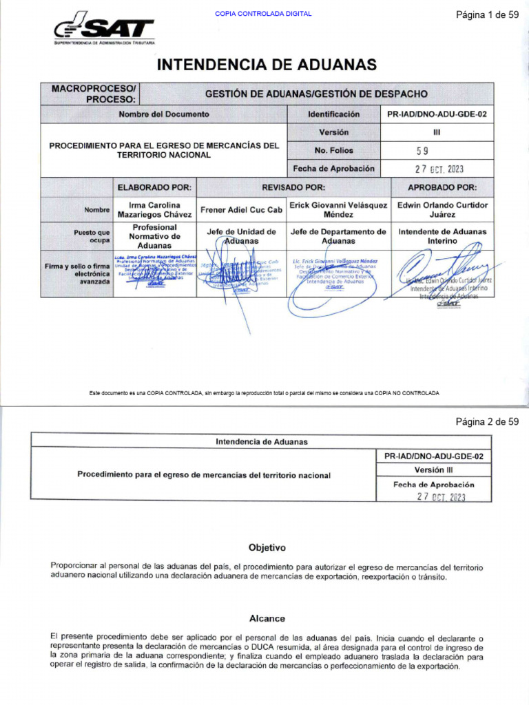Copia Controlada del Documento | PDF
