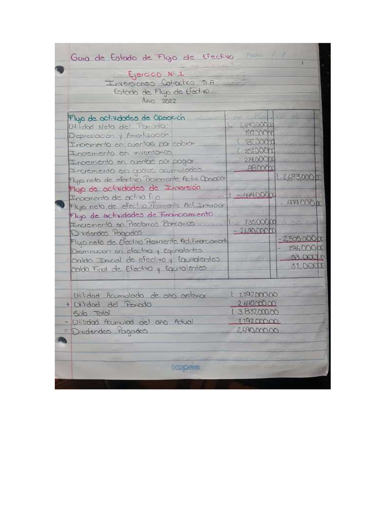 Ejercicios de Flujos de Efectivo | PDF