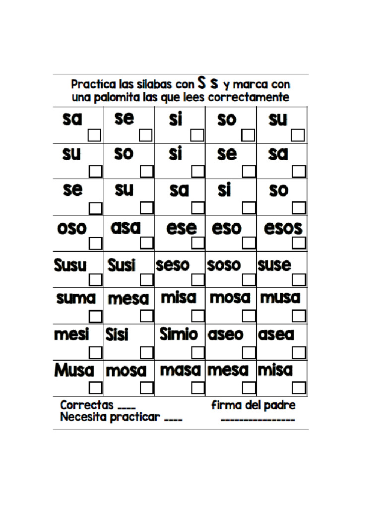 Silabas para Los Niños | PDF