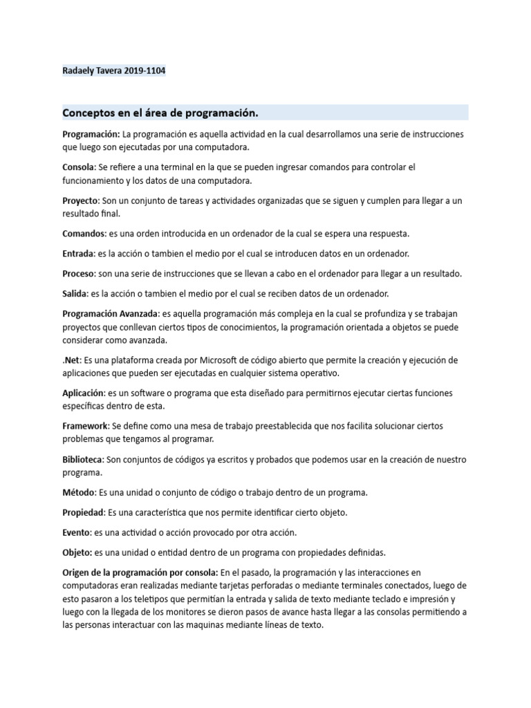Conceptos en Programacion | PDF | Programación | Programa de computadora