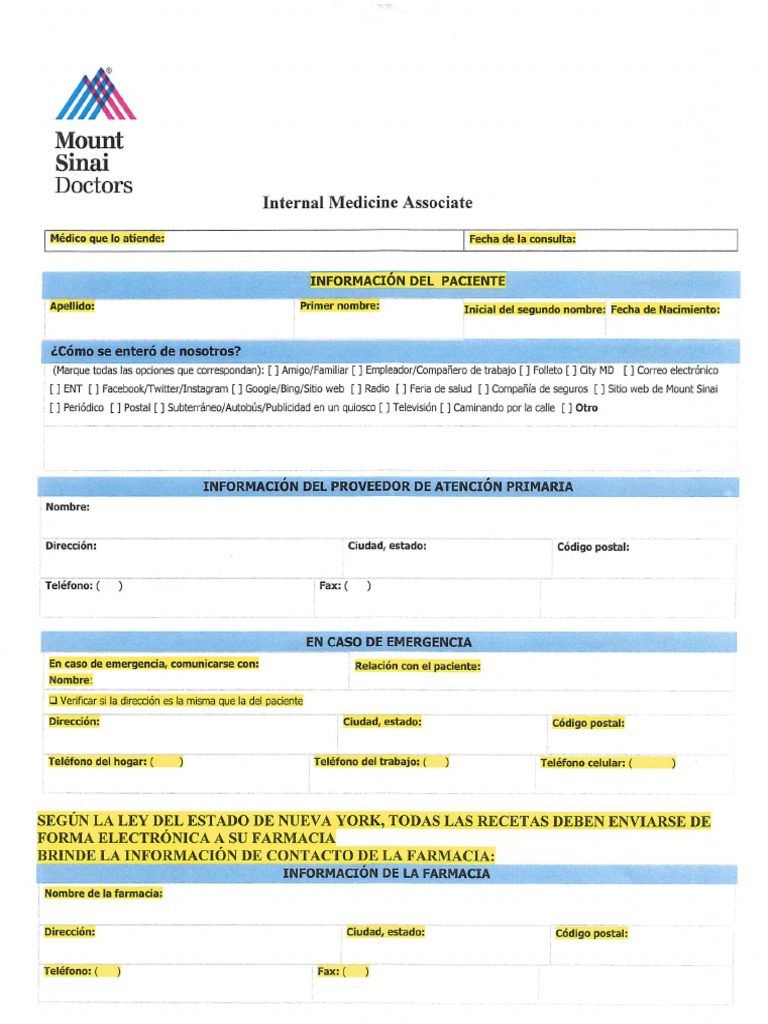 New Patient Packet Spanish | PDF