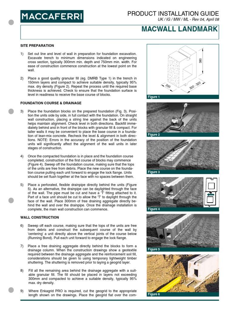 MacWall Landmark Installation | PDF | Drainage | Foundation (Engineering)