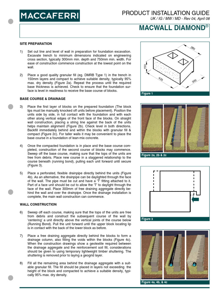 MacWall Diamond Installation | PDF | Drainage | Foundation (Engineering)